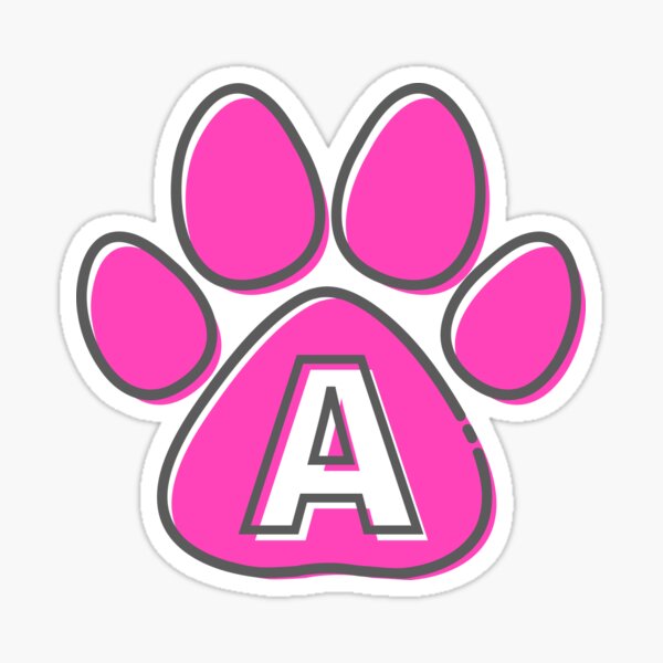 "Pink Paw Monogram A" Sticker for Sale by Anita Strifler | Redbubble