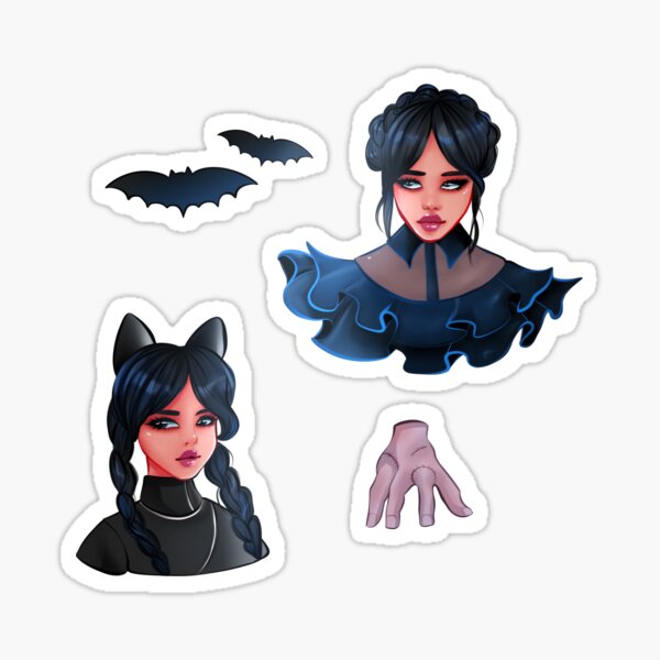 "Pack of Wednesday Addams Family Jenna Ortega Netflix" Sticker for Sale ...