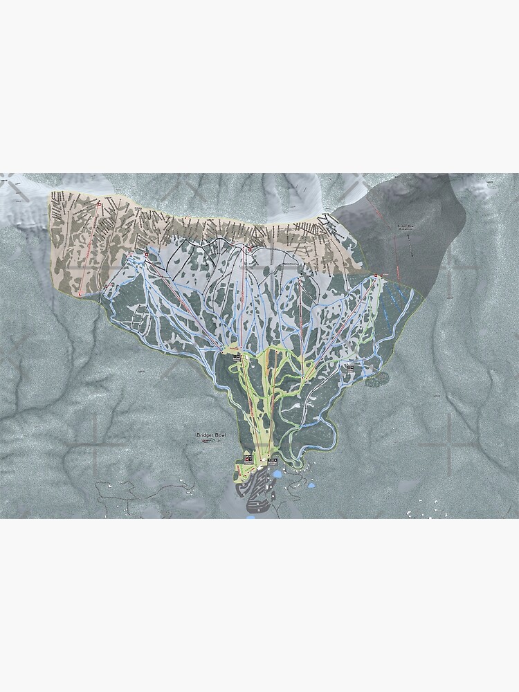 Bridger Bowl Resort Trail Map Premium Matte Vertical Poster sold by ...