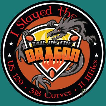 "Tail of the Dragon Road US 129 Motorcycle Sports Car139" Sticker for ...