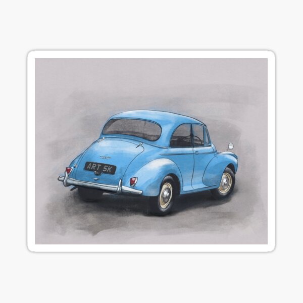 "Morris Minor 1000 Classic Car Painting" Sticker for Sale by ...