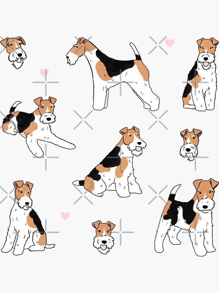 "Wire Fox Terrier cute illustration pack " Sticker for Sale by ...