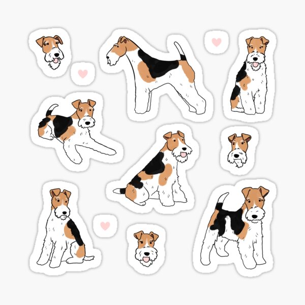 "Wire Fox Terrier cute illustration pack " Sticker for Sale by ...