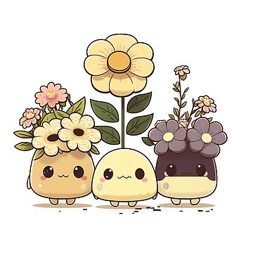 "Cute chibi flower gang" Sticker by ChibiInstant | Redbubble