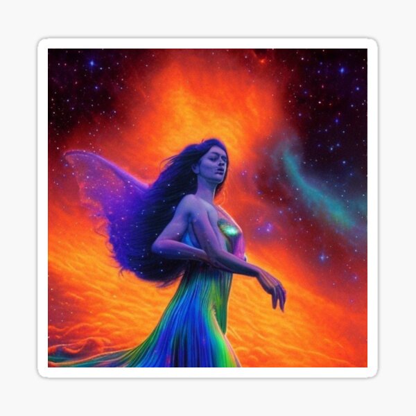 "Space Goddess " Sticker for Sale by CanvisAI | Redbubble