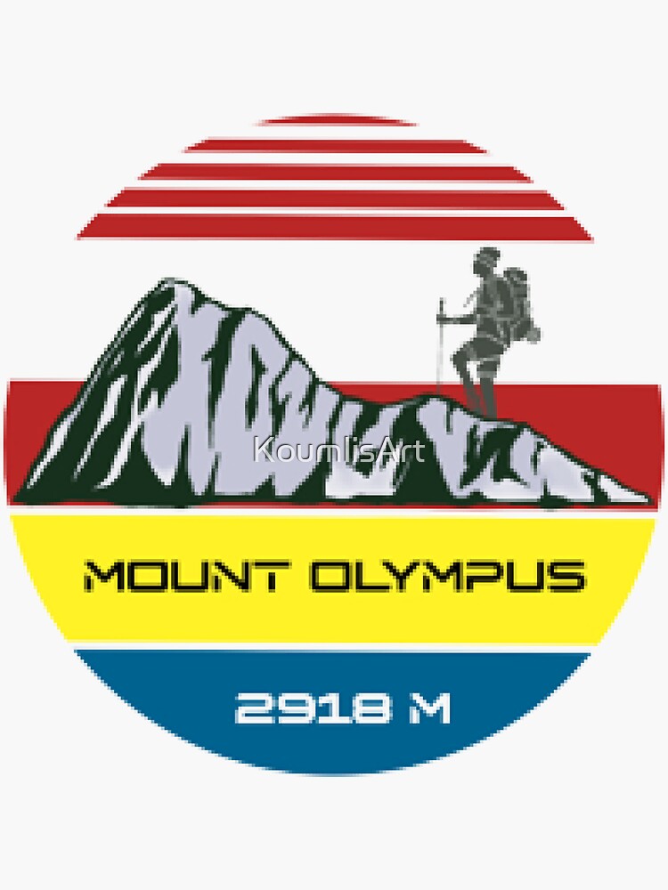 "Mount Olympus, 2918m ,Climber" Sticker for Sale by KoumlisArt | Redbubble