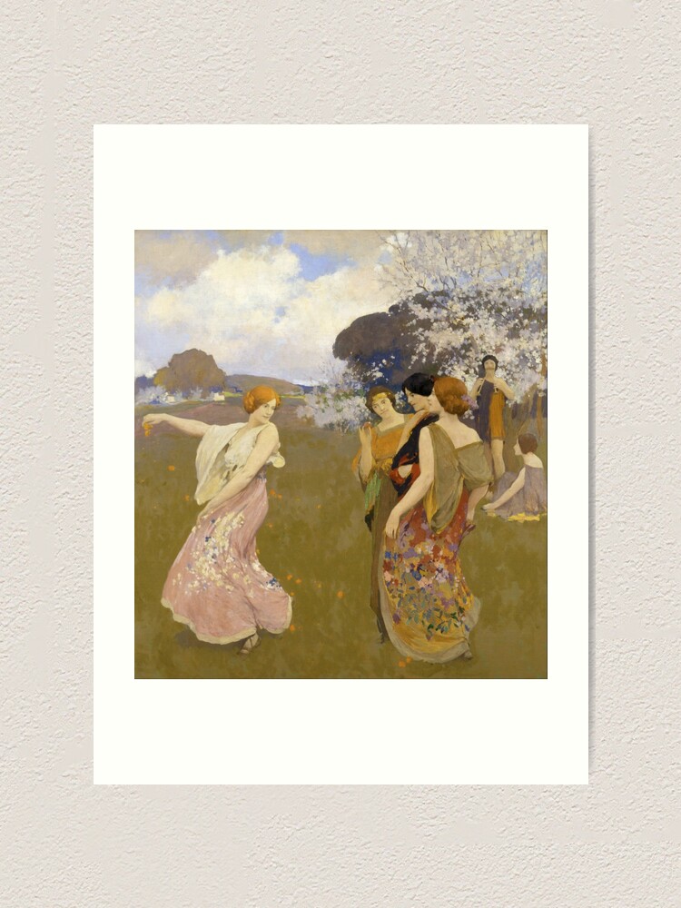 "Arthur Frank Mathews. spring dance" Art Print by likiska | Redbubble