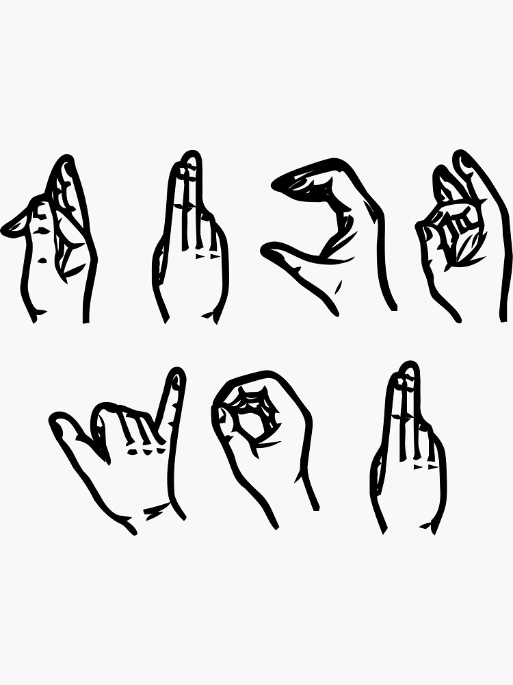 "F*ck You in ASL" Sticker for Sale by Slinky-Reebs | Redbubble