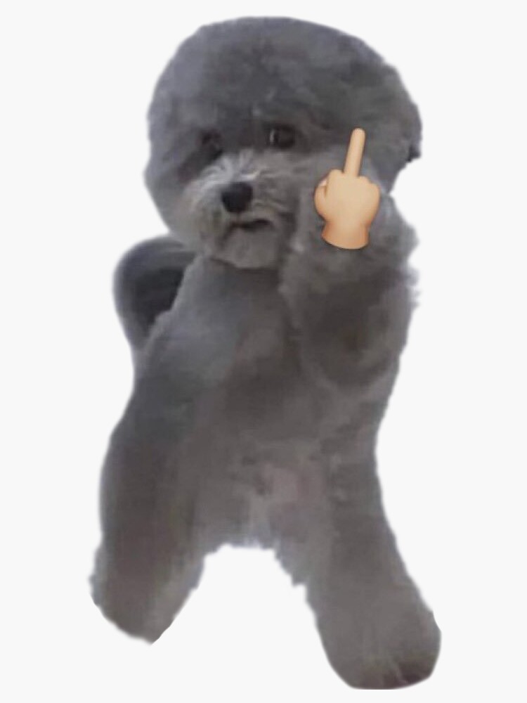 "Gyaru Dog Middle Finger" Sticker for Sale by SugarStrawbs | Redbubble