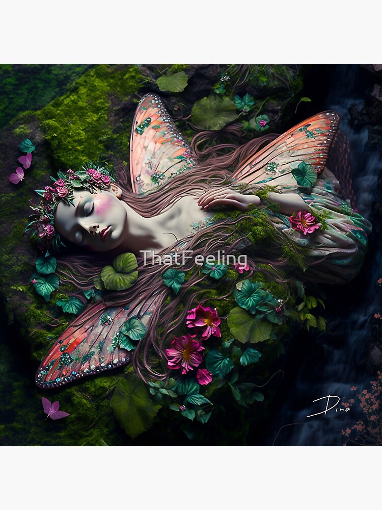 "Dead Fairy Pink - fairy in the garden with pink flowers, mythical ...