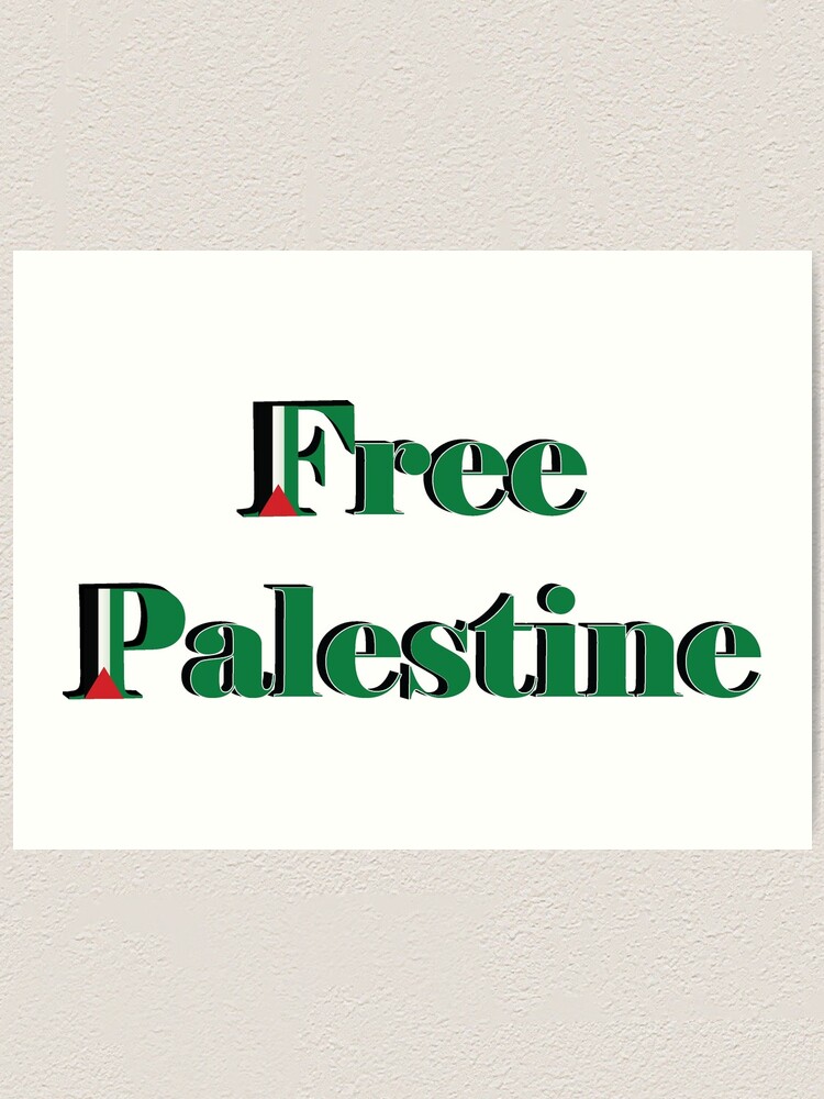 "Free Palestine text" Art Print for Sale by FinnDesigns | Redbubble
