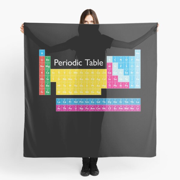 "Periodic Table of Elements in Color" Scarf for Sale by vladocar ...