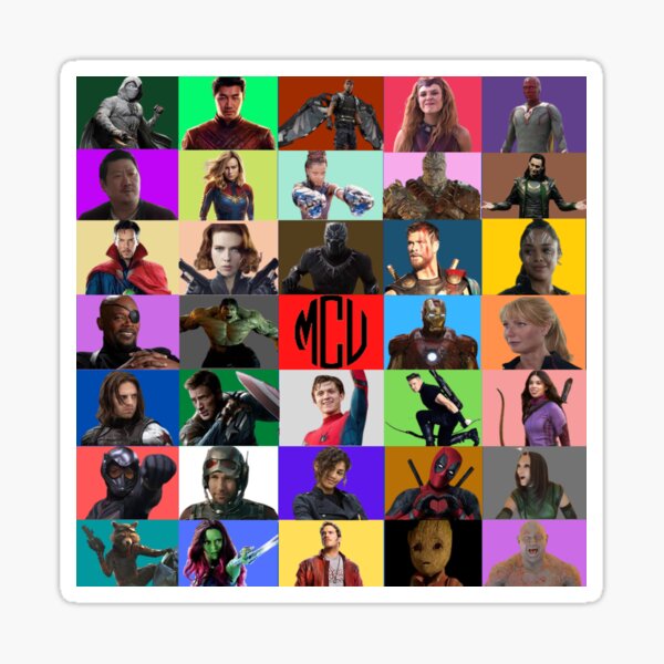 "The MCU" Sticker for Sale by Rileyjoel2003 | Redbubble