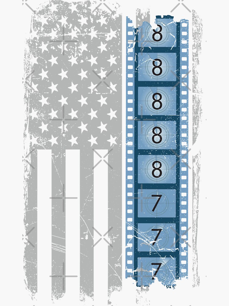"Filmmaker Film Strip Vintage American Flag" Sticker by SuckerHug ...