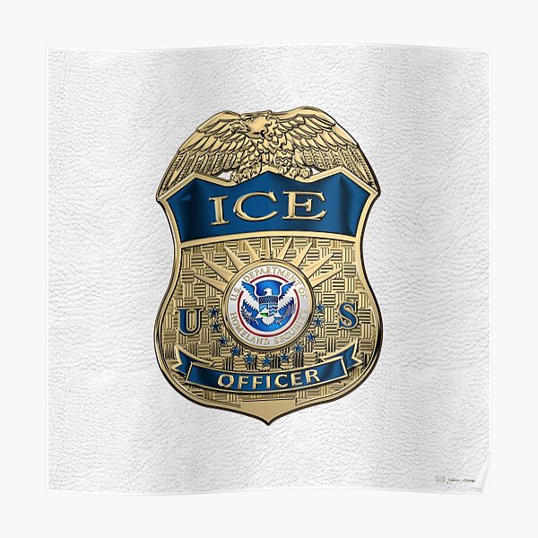 "U.S. Immigration and Customs Enforcement - ICE Officer Badge over ...