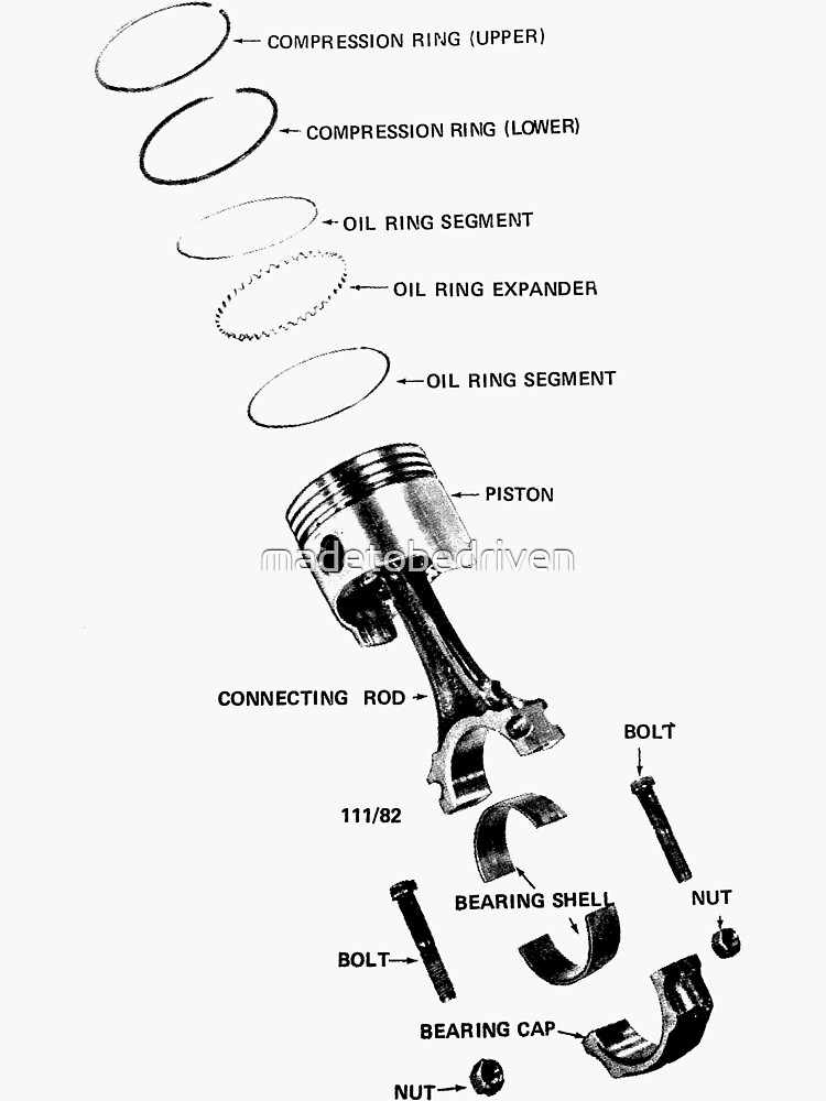 "Engine Piston" Sticker for Sale by madetobedriven | Redbubble