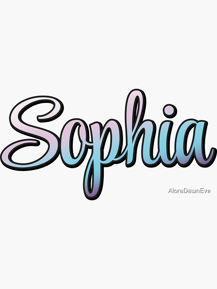 "Pretty Script Sophia Name in Cool Colors" Sticker for Sale by ...