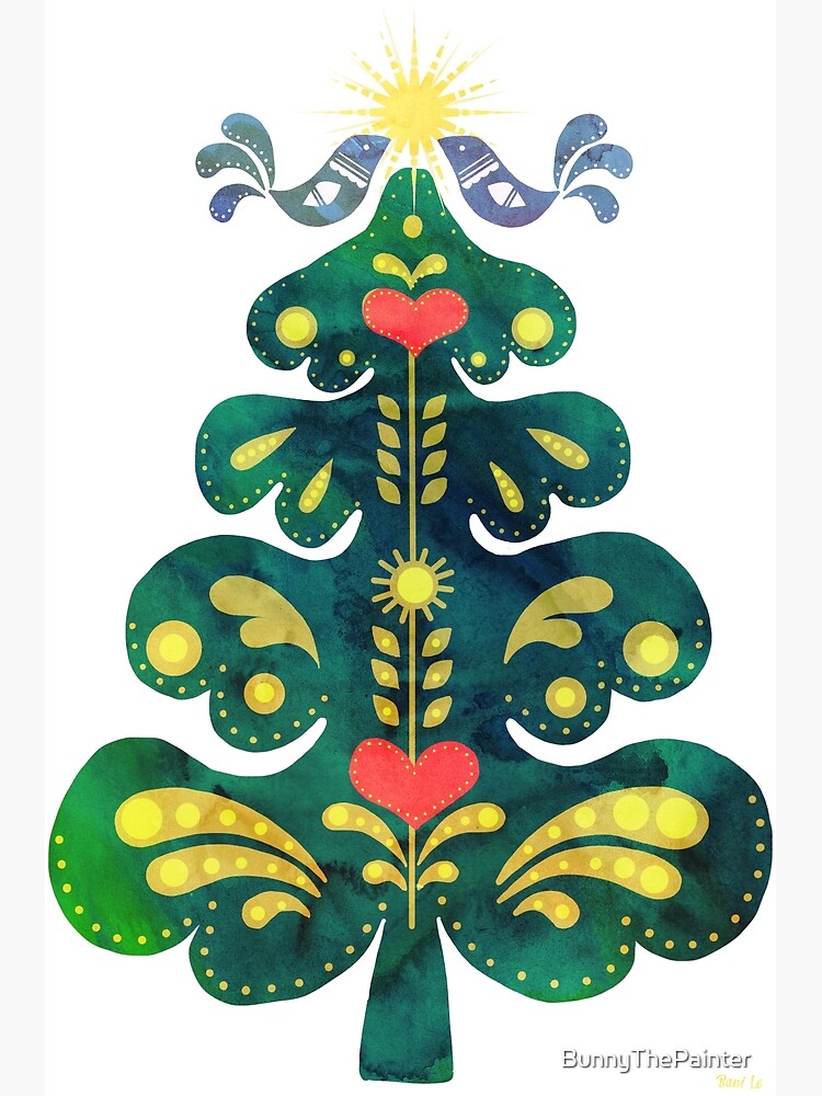 "Traditional Scandinavian Folk Art Tree" Poster for Sale by ...