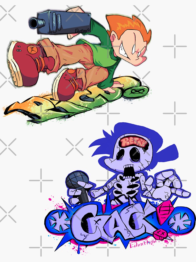 "Rap It Up BF! - Friday Night Funkin'" Sticker for Sale by Edenthaw ...