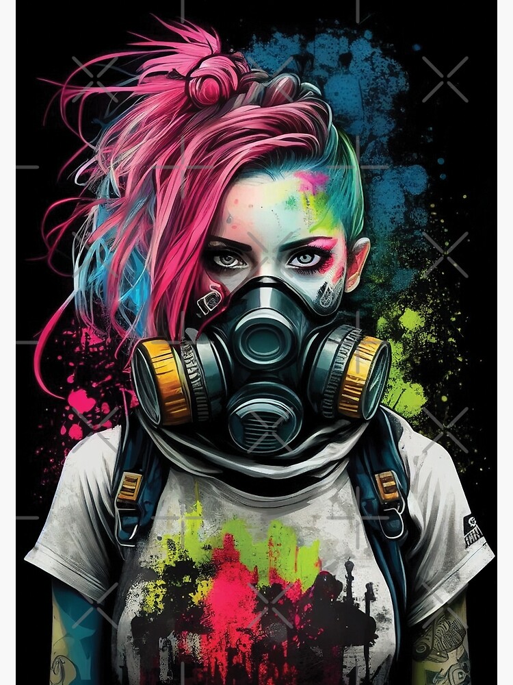 Graffiti Cartoon With Gas Mask