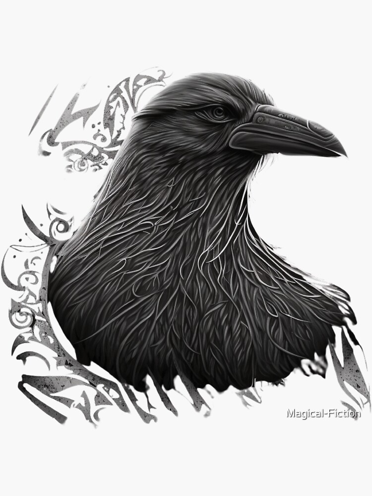 "magic raven logo" Sticker by Magical-Fiction | Redbubble