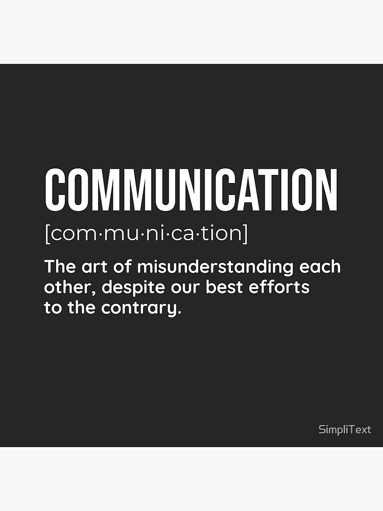 "Funny Communication Definition" Sticker for Sale by SimpliText | Redbubble