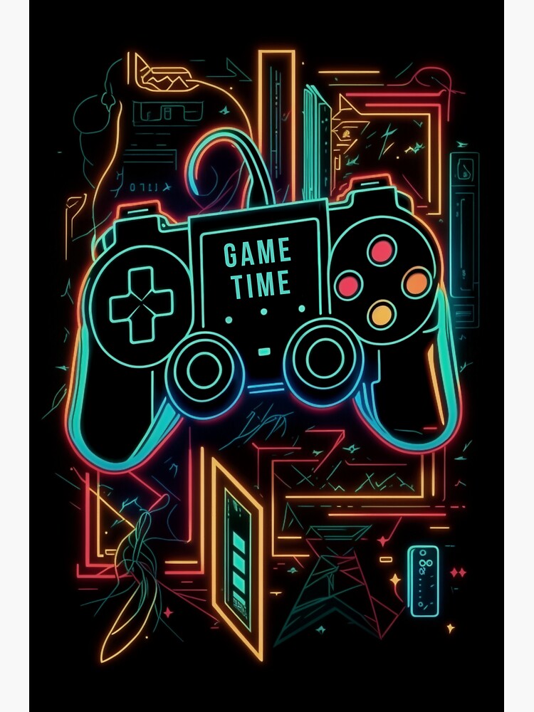 "It´s always game time! Colorful Neon!" Sticker for Sale by artra-shop ...