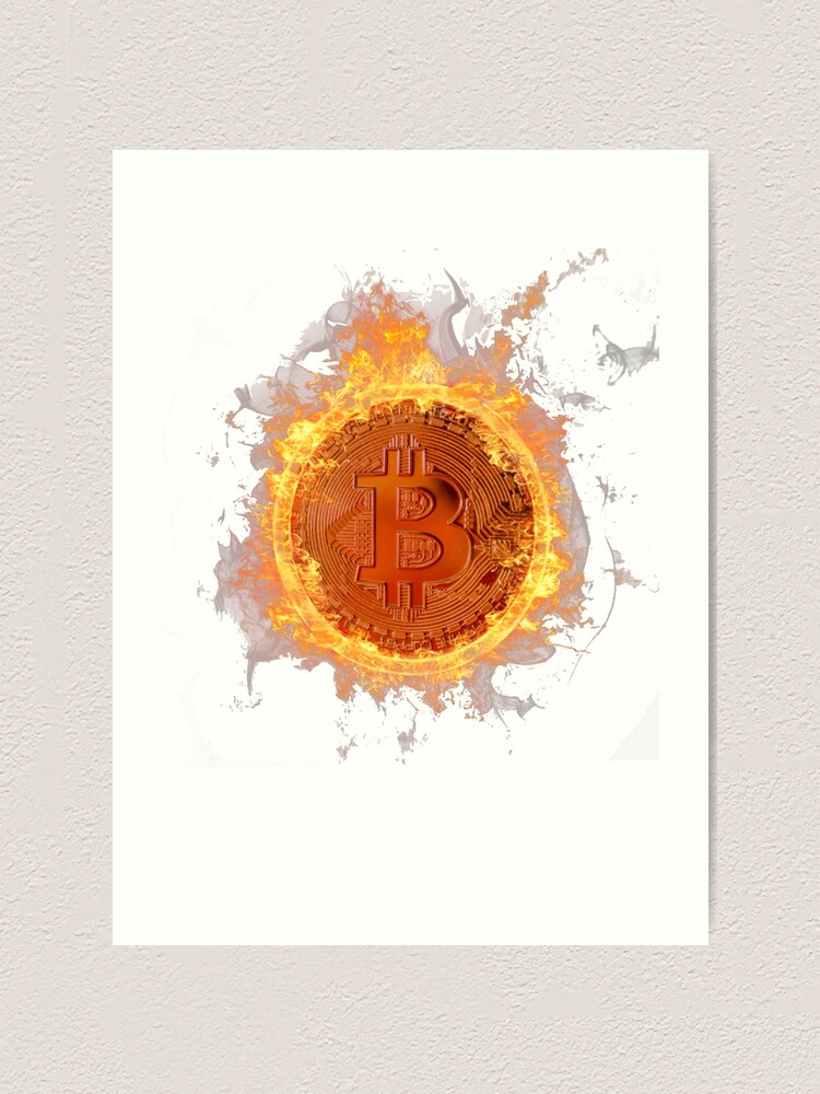 "Bitcoin Logo Flame To The Moon BTC Crytpo Currency Investor shirt" Art ...