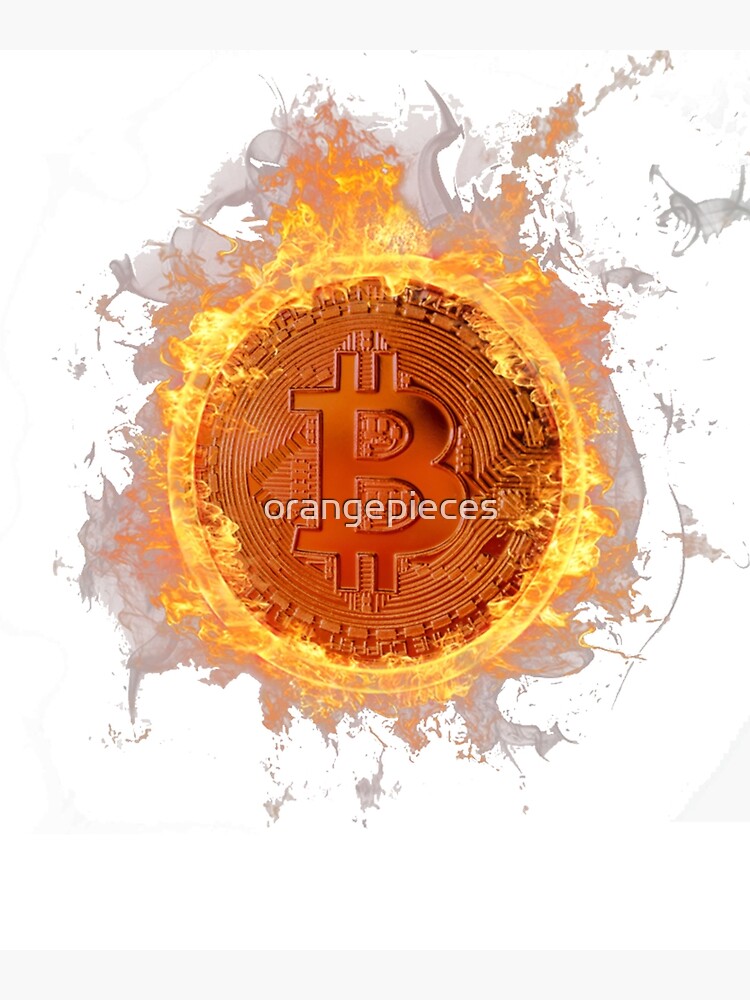 "Bitcoin Logo Flame To The Moon BTC Crytpo Currency Investor shirt" Art ...