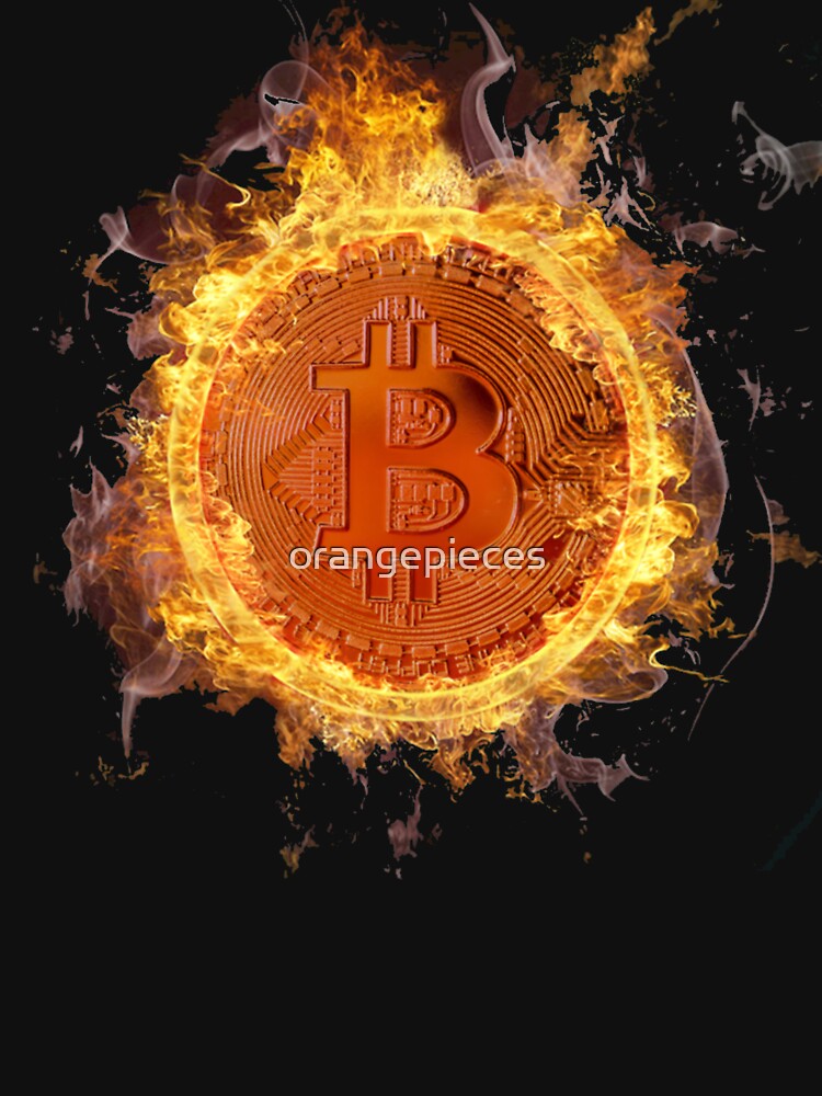 "Bitcoin Logo Flame To The Moon BTC Crytpo Currency Investor shirt" T ...