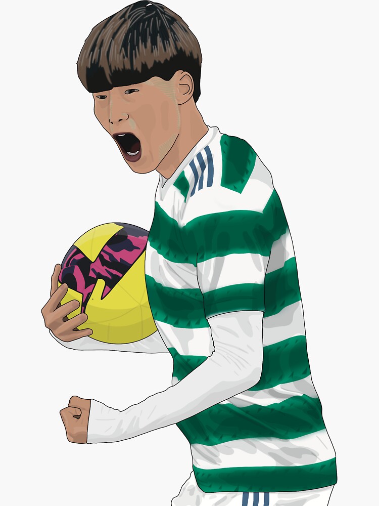 "Kyogo Furuhashi celebrating with the ball after scoring the equaliser ...