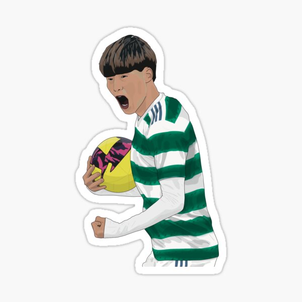 "Kyogo Furuhashi celebrating with the ball after scoring the equaliser ...