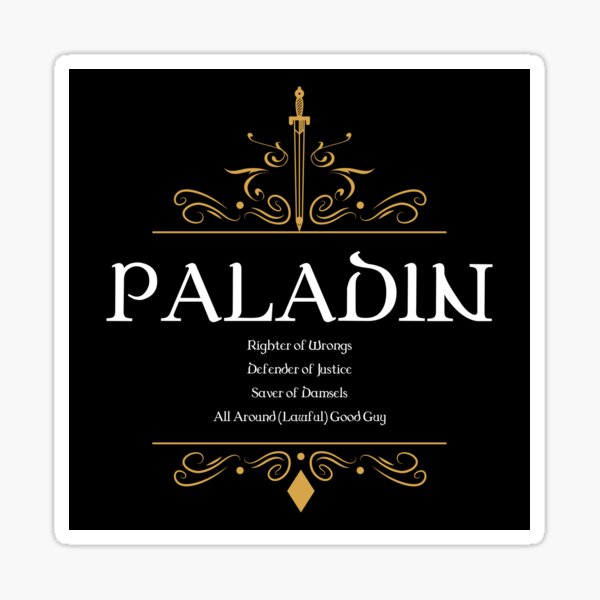 "Paladin Paladins Tanker Tabletop RPG Addict" Sticker by pixeptional ...