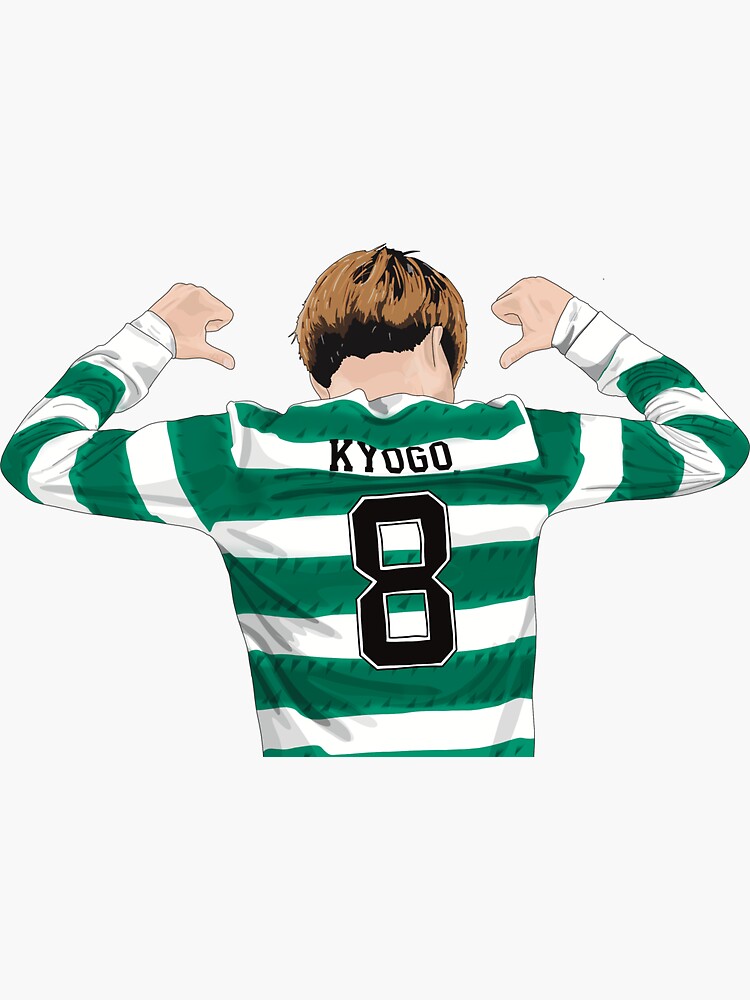 "Kyogo Furuhashi celebrating " Sticker for Sale by wdart | Redbubble