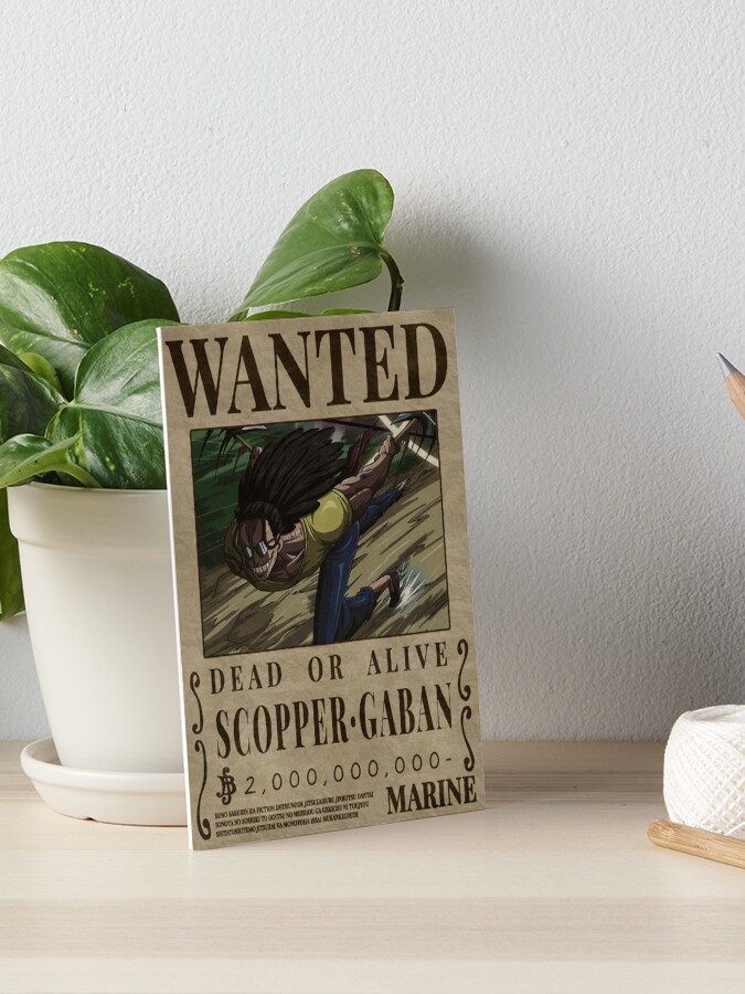 "Scopper Gaban Bounty One Piece Left Hand Wanted Poster" Art Board Print for Sale by One Piece ...