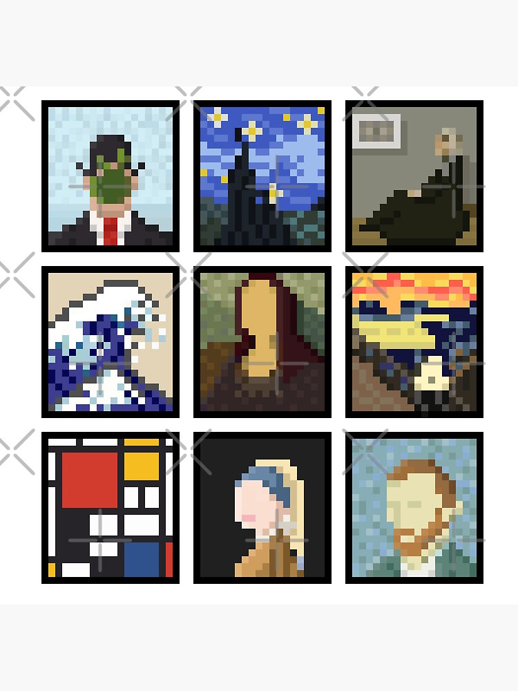 "Famous paintings pixel fan art" Art Print for Sale by Calum Margetts ...