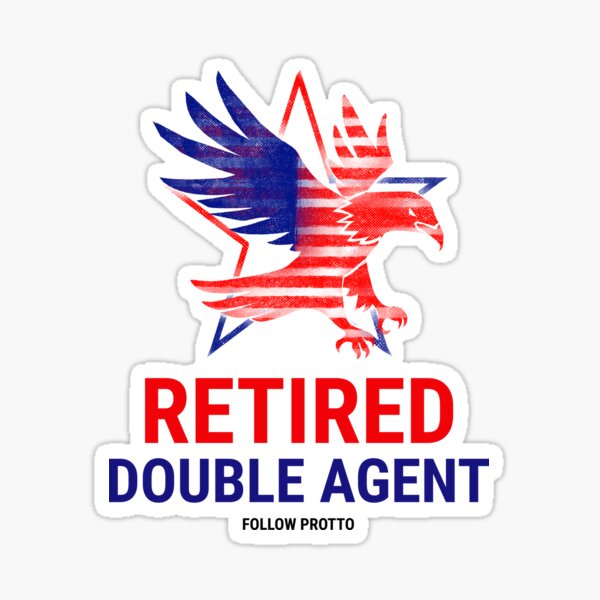 "Retired Double Agent Red White and Blue" Sticker for Sale by ...