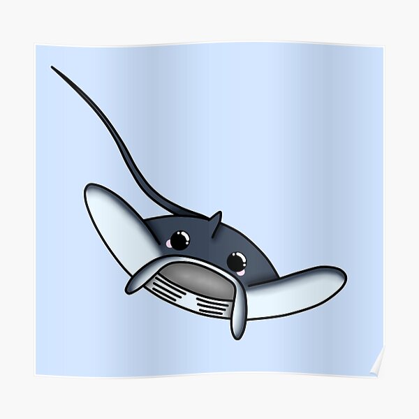 "Manta ray chibi" Poster by rainbowcho | Redbubble