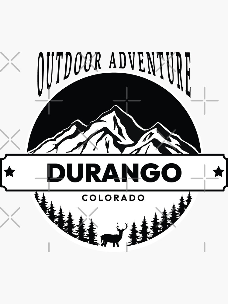 "Durango Colorado Outdoor Adventure Wood Mountains" Sticker for Sale by ...