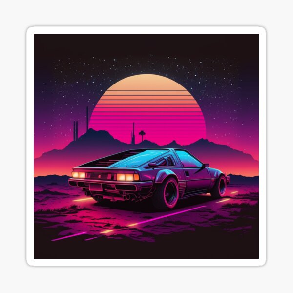 "Toyota Synthwave A Journey Into Futurism" Sticker for Sale by yaekus ...