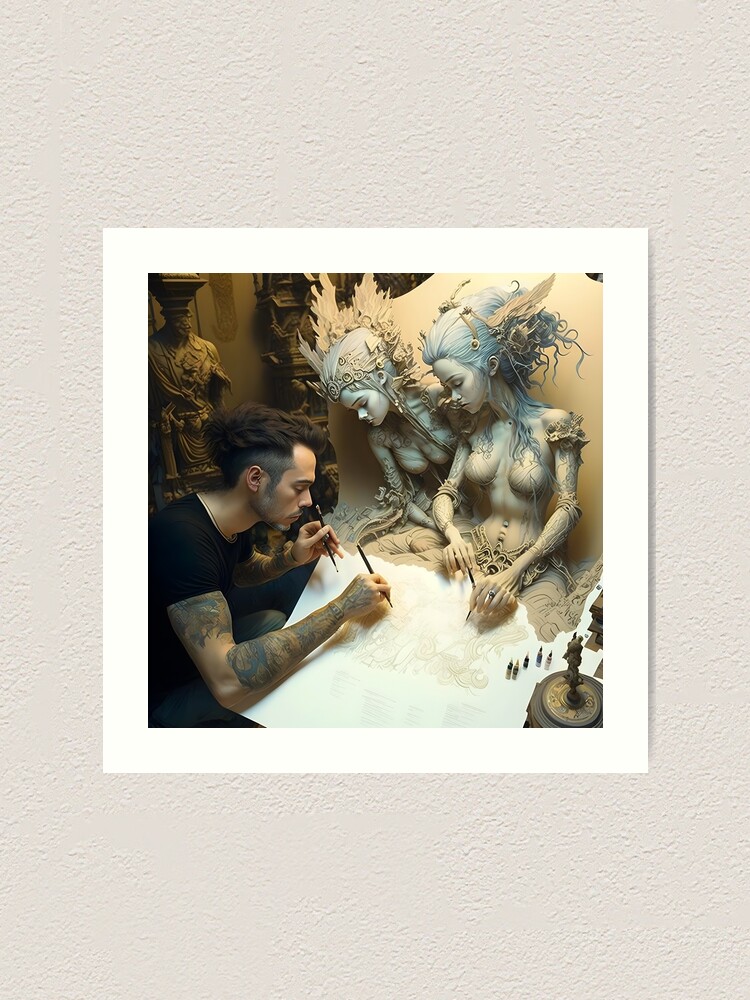 "Working under Supervision by Zathalen" Art Print for Sale by ...