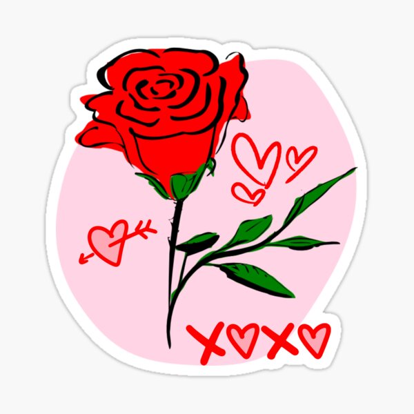 "Valentine Composition" Sticker for Sale by free-8-studio | Redbubble