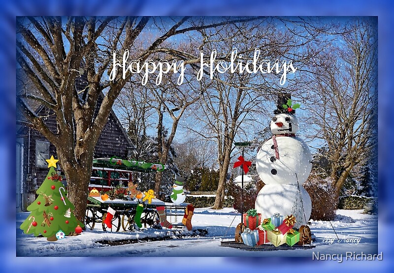 "Happy Holidays (country style)" by Nancy Richard | Redbubble