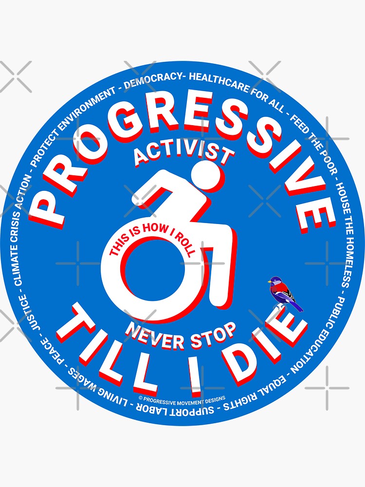 Pegatina «PMD00439 Movimiento Progresista Diseña el símbolo de silla de ...