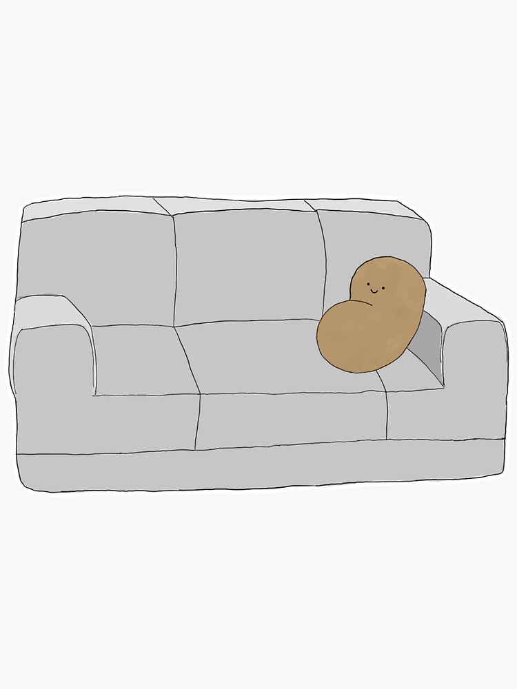 "Couch Potato" Sticker for Sale by CreationsByBear | Redbubble