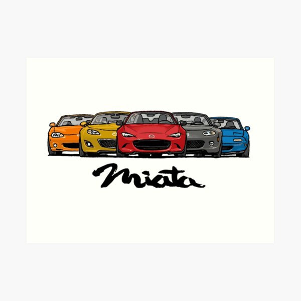 "MX5 Miata Generations" Art Print for Sale by Woreth | Redbubble
