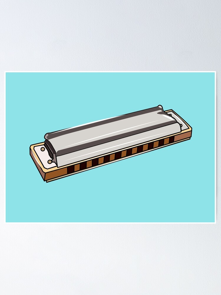 "Harmonica cartoon illustration" Poster for Sale by Misscartoon | Redbubble