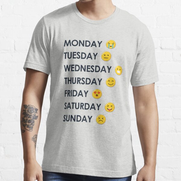 "Emoji Days of the Week" T-shirt for Sale by Natalia-Art | Redbubble ...