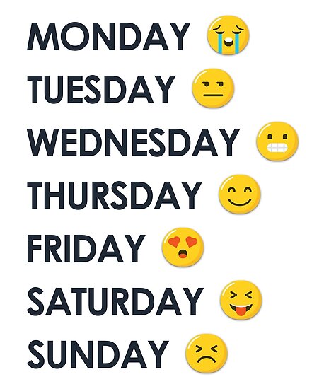 "Emoji Days of the Week" Posters by Natalia-Art | Redbubble