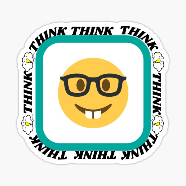 "Think Outside the Box Nerd Emoji" Sticker for Sale by NikkiFitzDesign ...